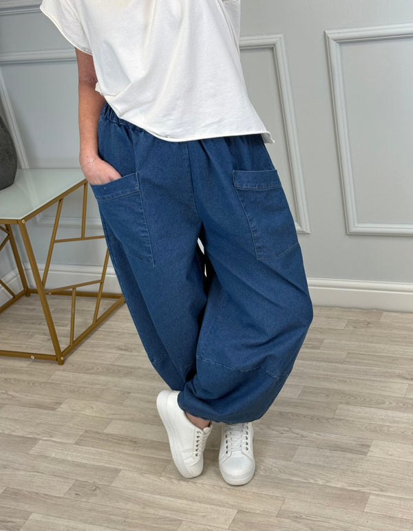 Lauren Denim Cocoon Jogger/Pants 8-20 Mid Wash | Susie's Boutique