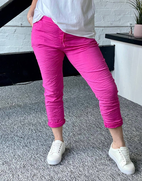 Julia Stretch Magic Trousers 8-22 Fushia - Susie's Boutique