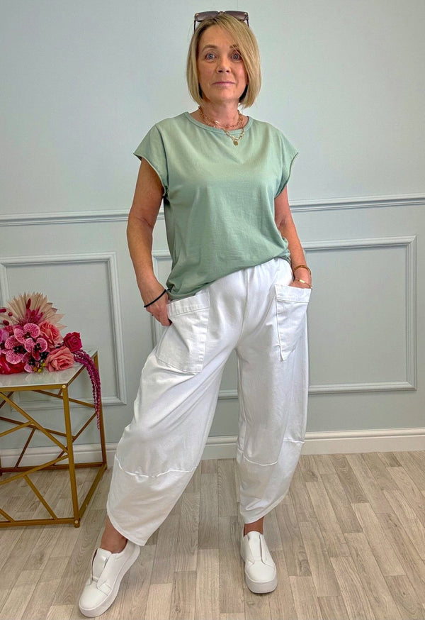 Lauren Cocoon Jogger/Pants 8-20 White - Susie's Boutique