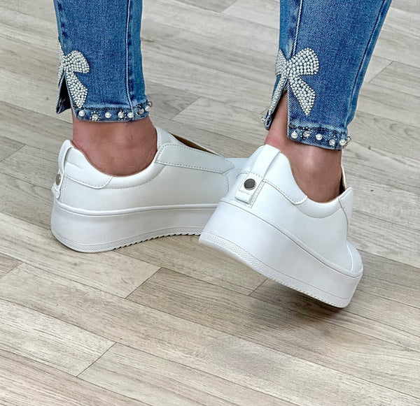 Riva Slip-On Platform Trainers White No Returns On Sale Items - Susie's ...